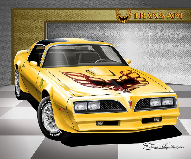 1977-1978 Pontiac Firebird Trans Am Art Print: Automotive Illustration ...