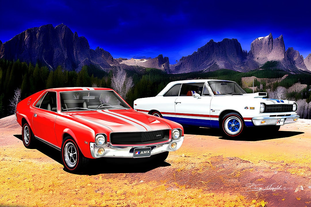 Johnny Lightning Javelin & SC Rambler Art Print: Vintage Car Poster ...