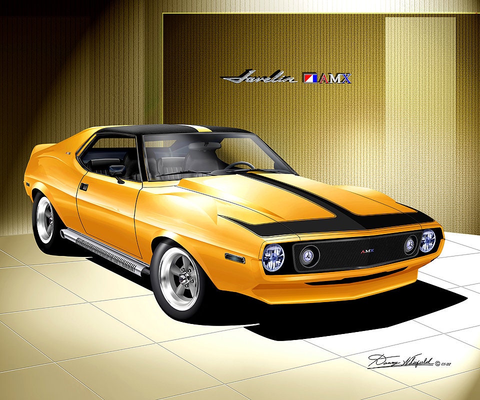 1971 Custom AMC Javelin AMX Art Print: Car Enthusiast Poster by Danny ...