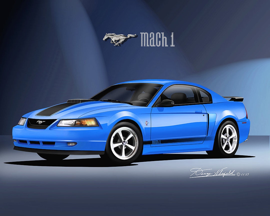 Mustang Mach 1 Art Print: 2003-2004 Car Poster by Danny Whitfield Comes ...