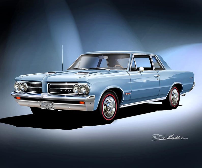 1964 Pontiac GTO Art Print: Car Enthusiast Wall Decor by Danny ...