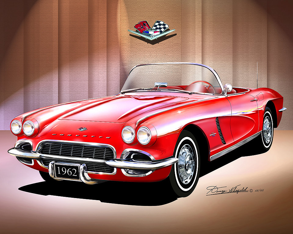1962 Corvette Convertible Art Print, Automotive Fine Art - Etsy