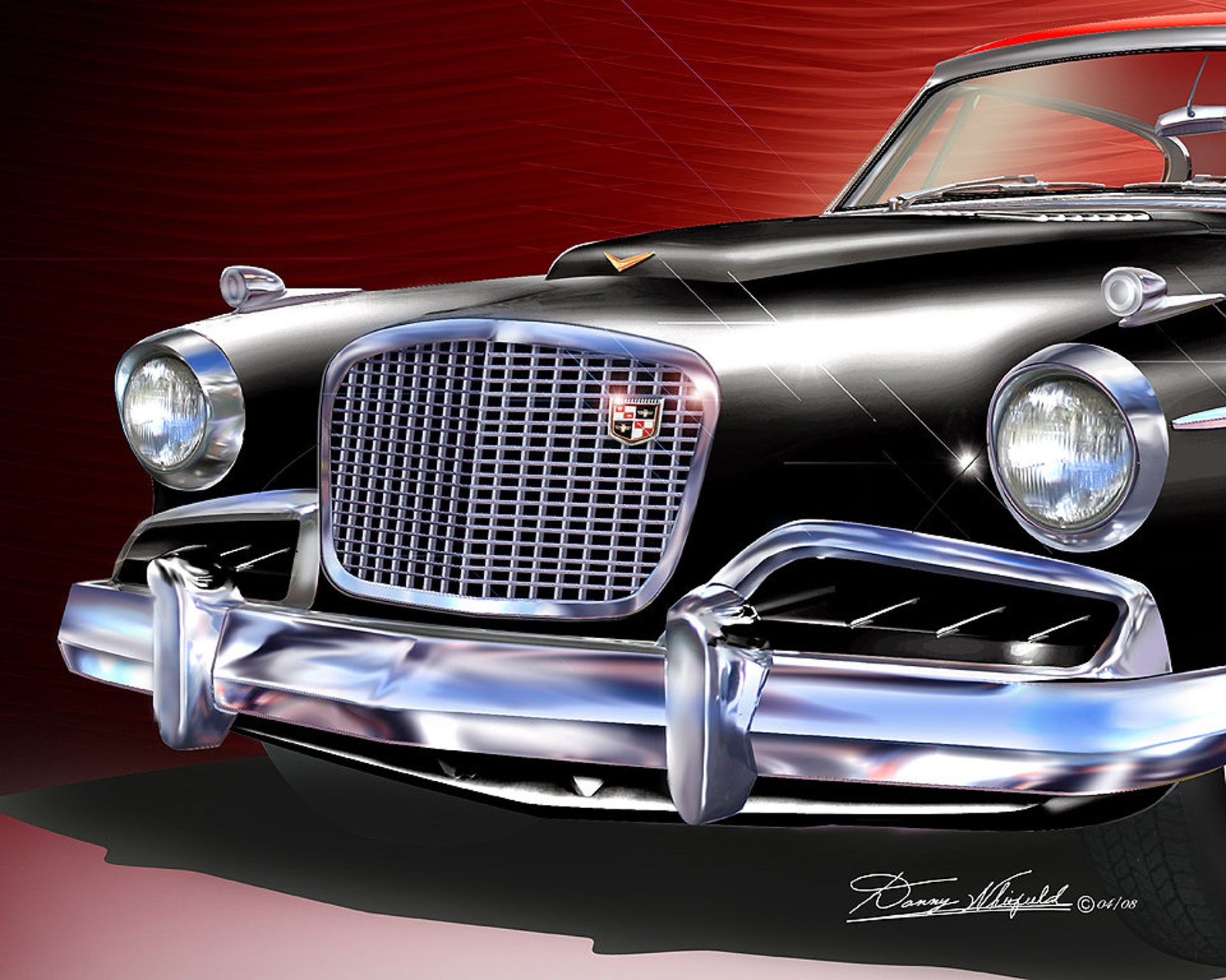 1957 Studebaker Golden Hawk Art Print: Car Enthusiast Wall Art Decor ...