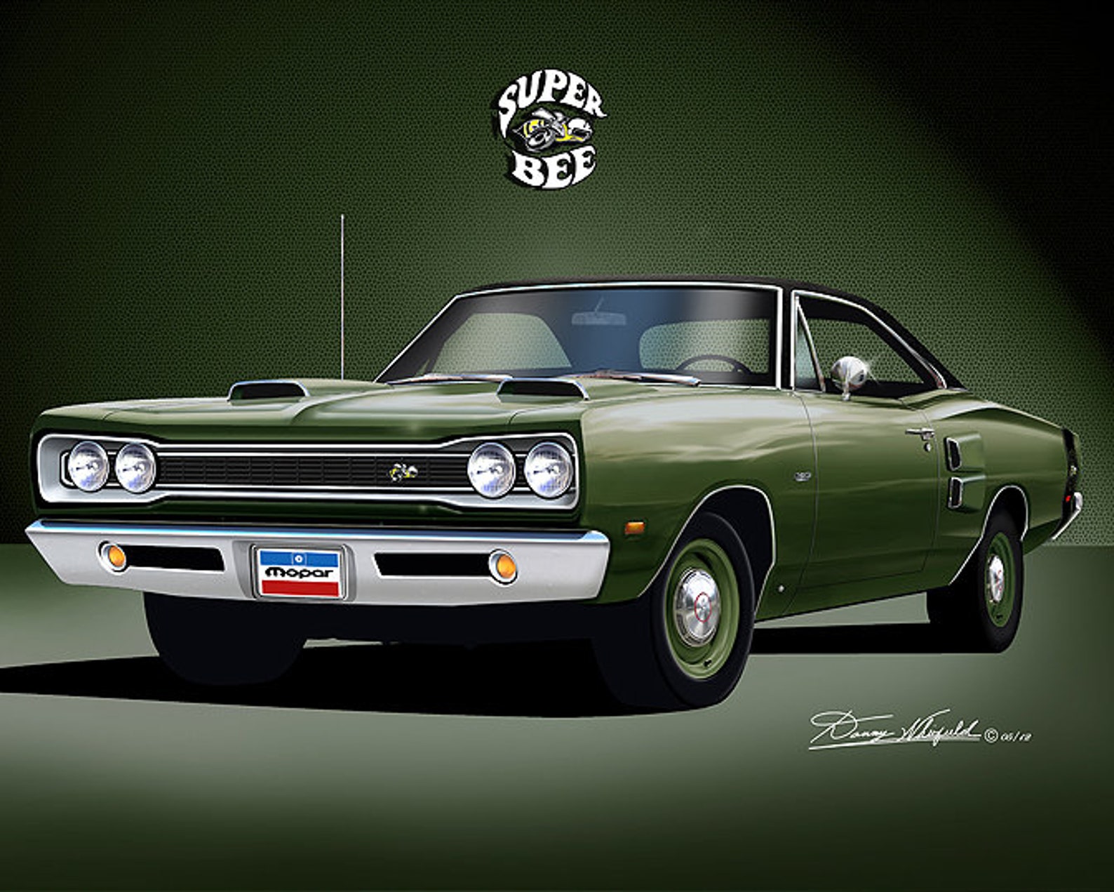 1969 Super Bee Art Print: Vintage Mopar Car Poster - Etsy