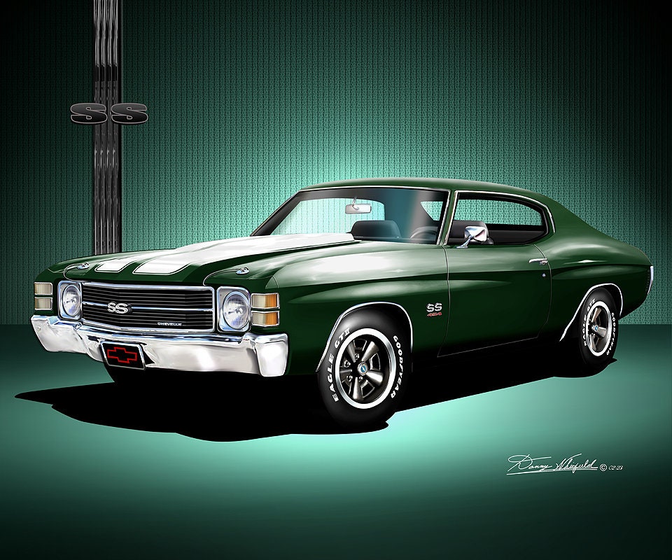 1971 Chevelle Coupe Art Print: Automotive Illustration - Etsy