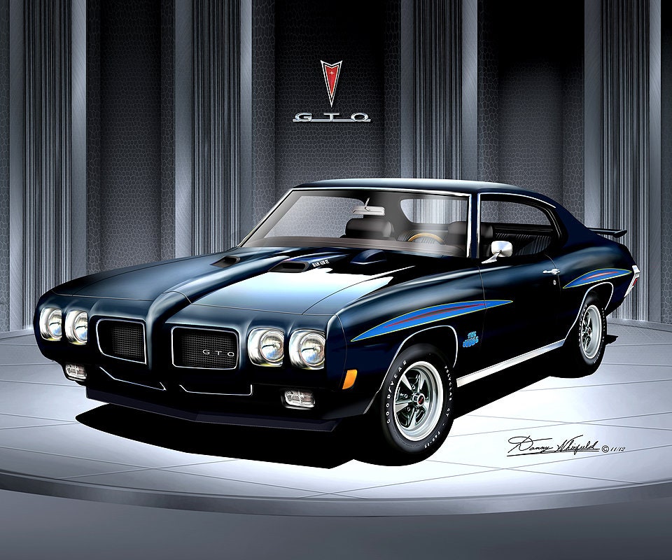 1970 Pontiac GTO Judge Art Print: Car Enthusiast Wall Art Decor Comes ...