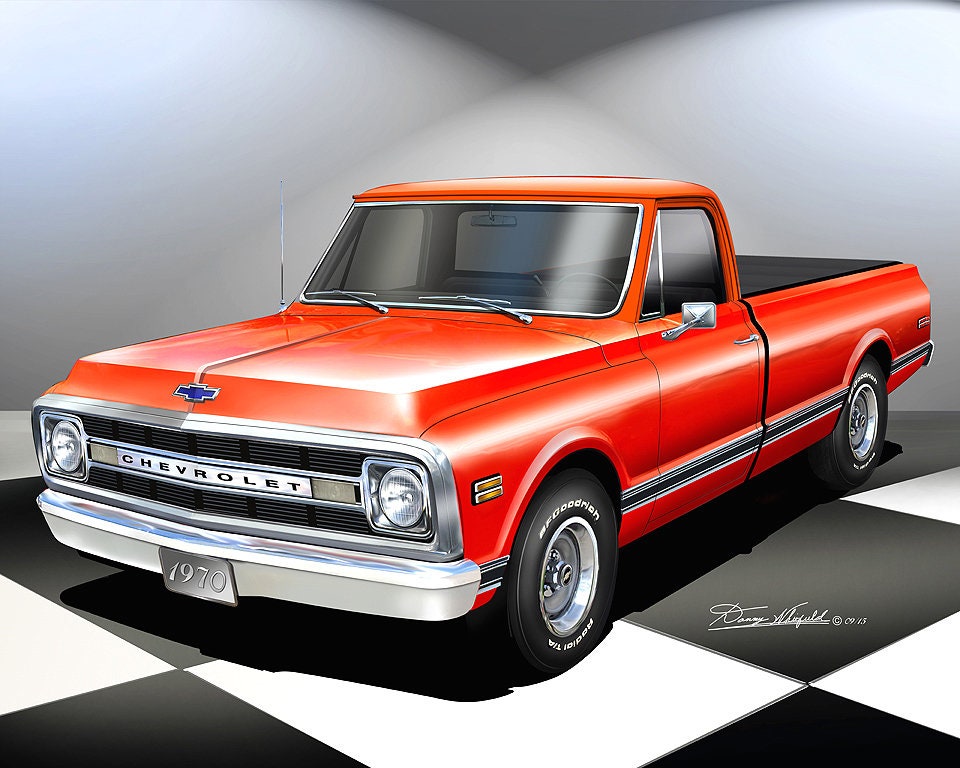 1969 C-10 Truck Art Print: Vintage Automotive Wall Art - Etsy