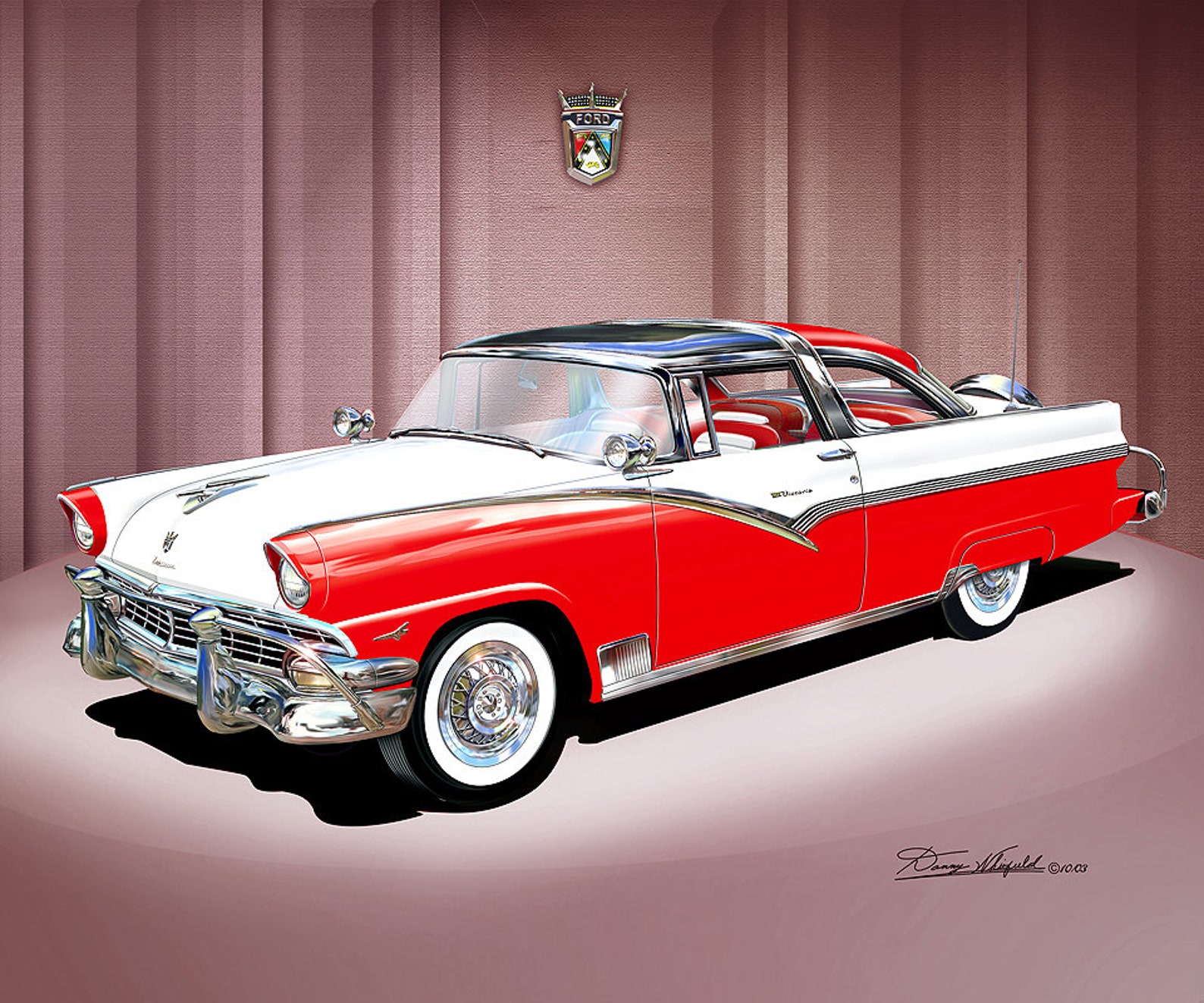 1956 Ford Crown Victoria Art Print: Car Enthusiast Wall Decor Comes in ...