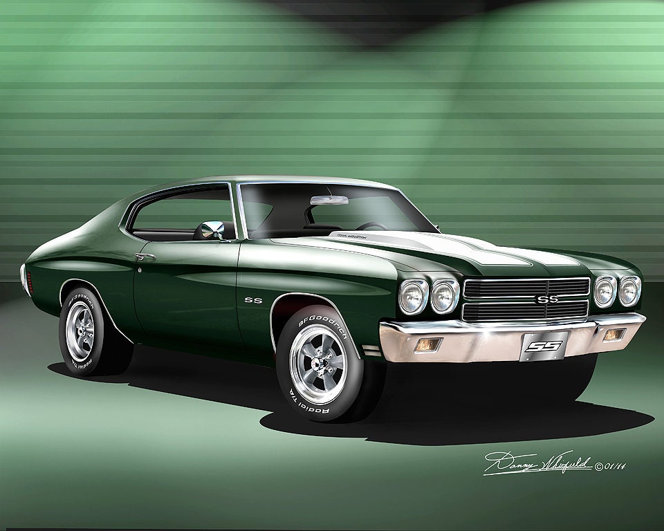 1970 Chevelle Art Print: Vintage Car Poster, Automotive Wall Art Comes ...