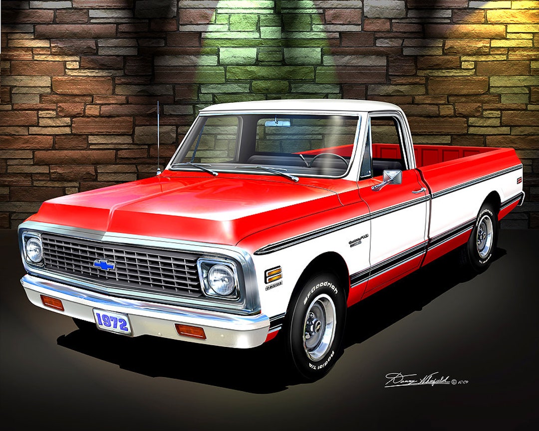 1972 Chevy Pickup Truck Art Print: Vintage Automotive Wall Art Comes in ...