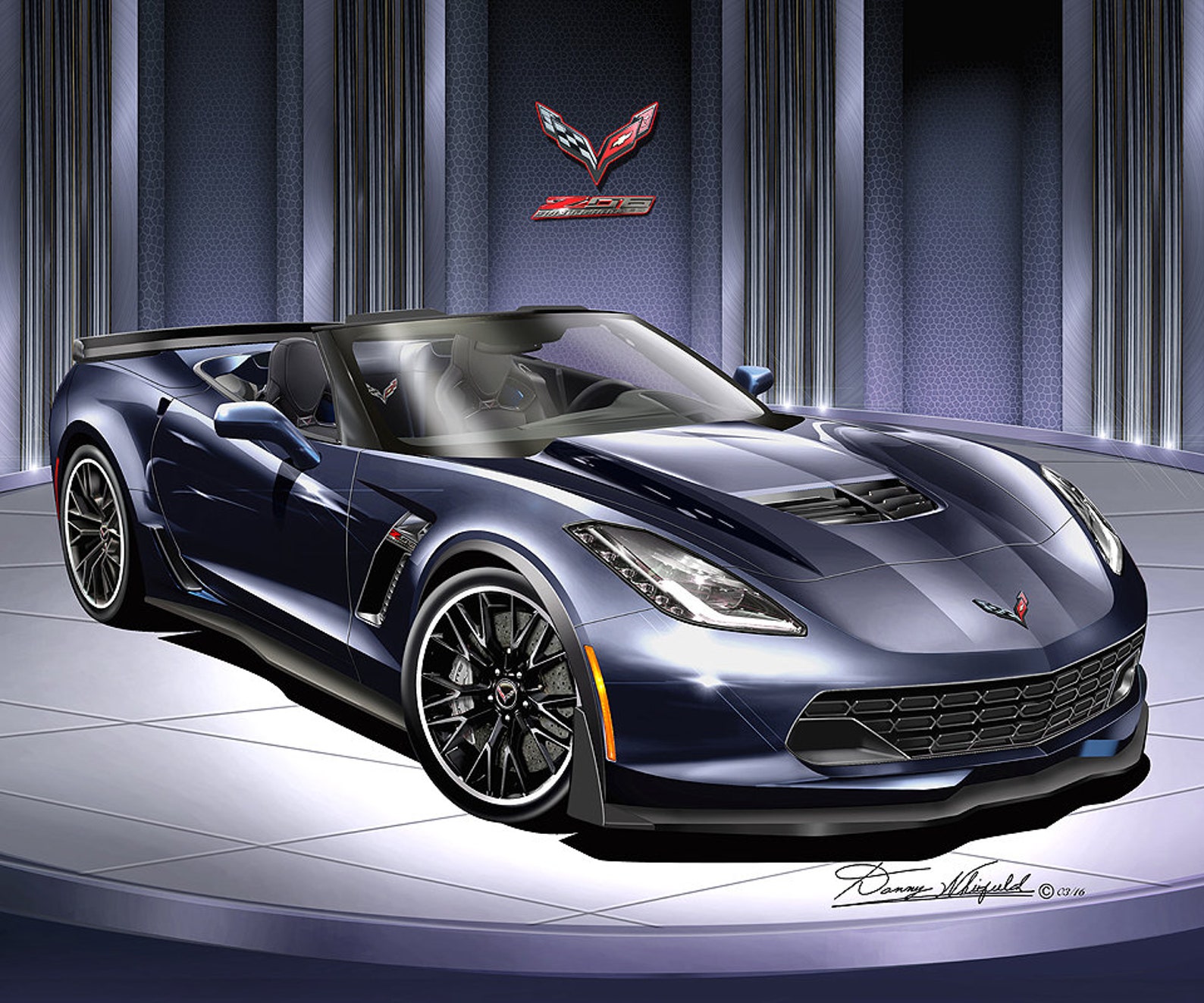 2014-2019 C7 Corvette ZO6 Convertible Art Prints by Danny Whitfield ...