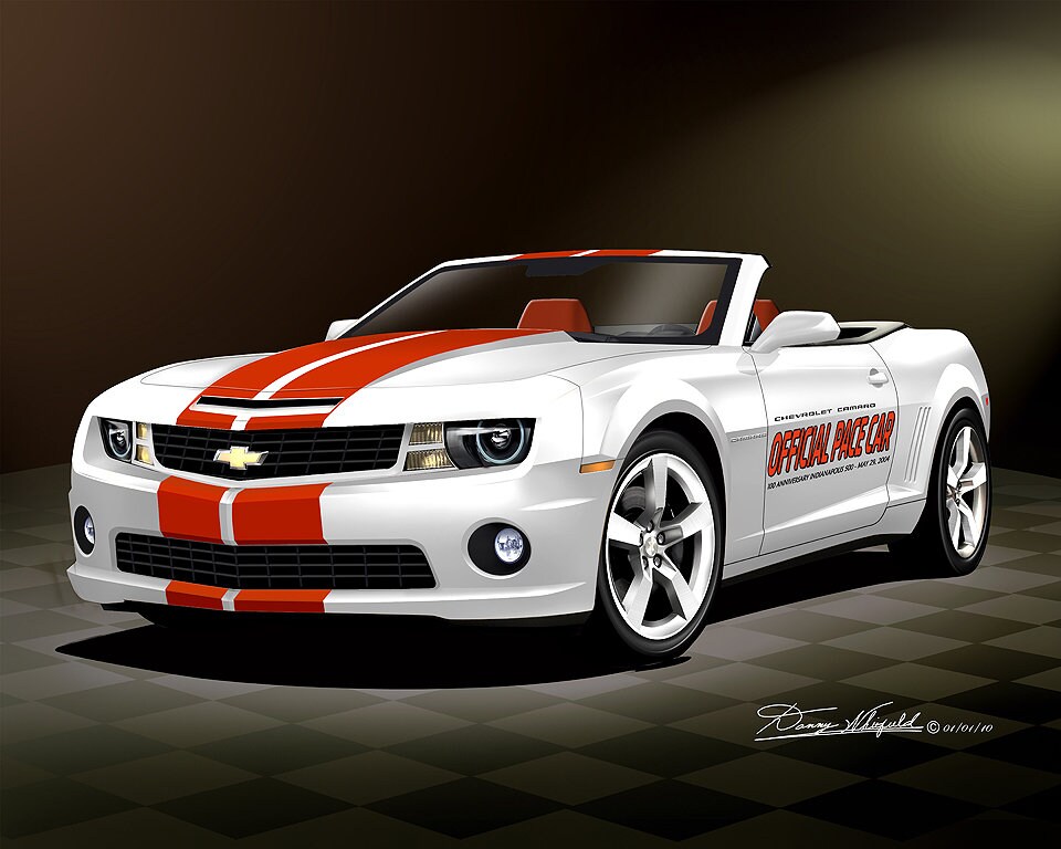Pace Car Art Print: Challenger, Camaro, Corvette, Firebird Comes in 9 ...