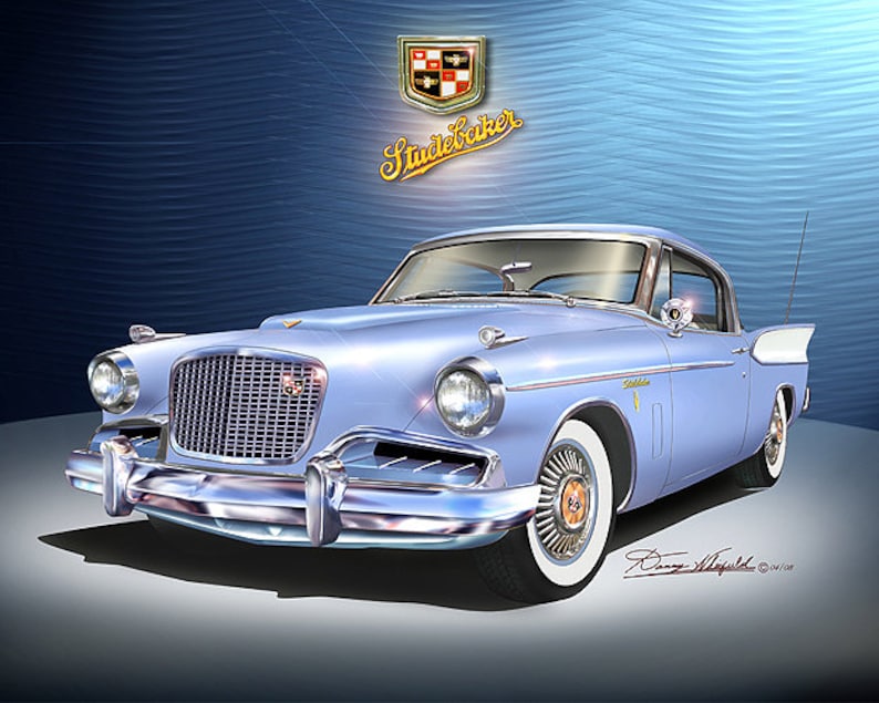 1957 Studebaker Golden Hawk Art Print: Car Enthusiast Wall Decor Comes ...