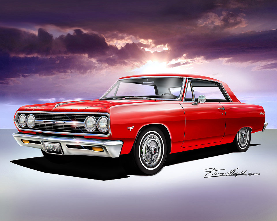 1965 Chevelle Art Print: Vintage Car Poster by Danny Whitfield Comes in ...