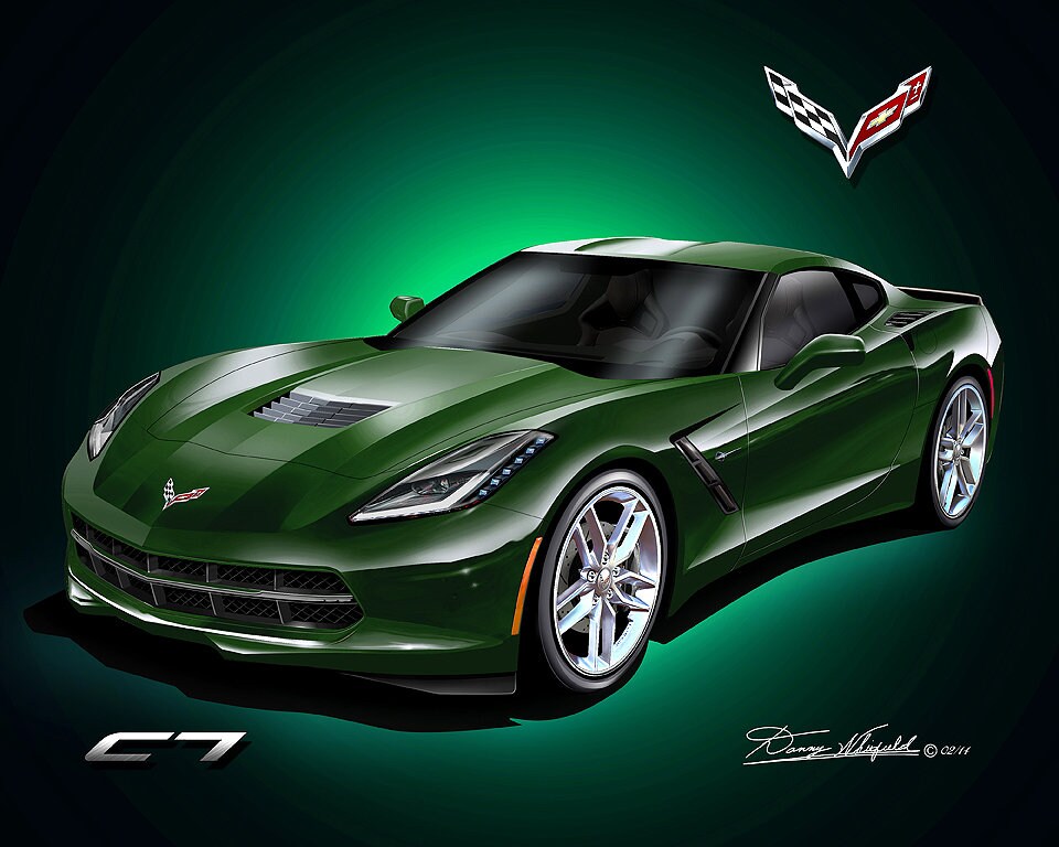 Chevrolet Corvette Art Prints by Danny Whitfield 2014-2019 C7 Chevrolet ...