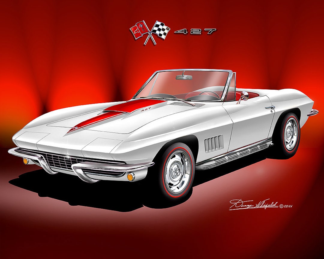 1967 C2 Corvette Convertible Art Print: Vintage Car Poster Comes in 5 ...