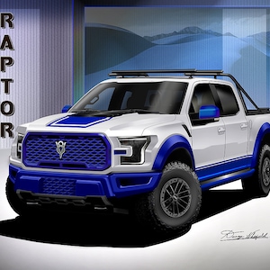2020 Ford F-150 Raptor long Bed Truck Art Prints by Danny Whitfield ...