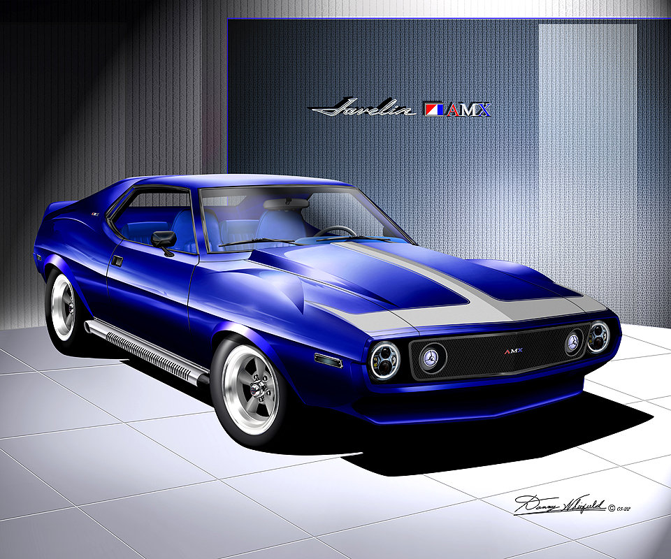 1971 AMC Javelin AMX Art Print: Customized Car Poster by Danny ...