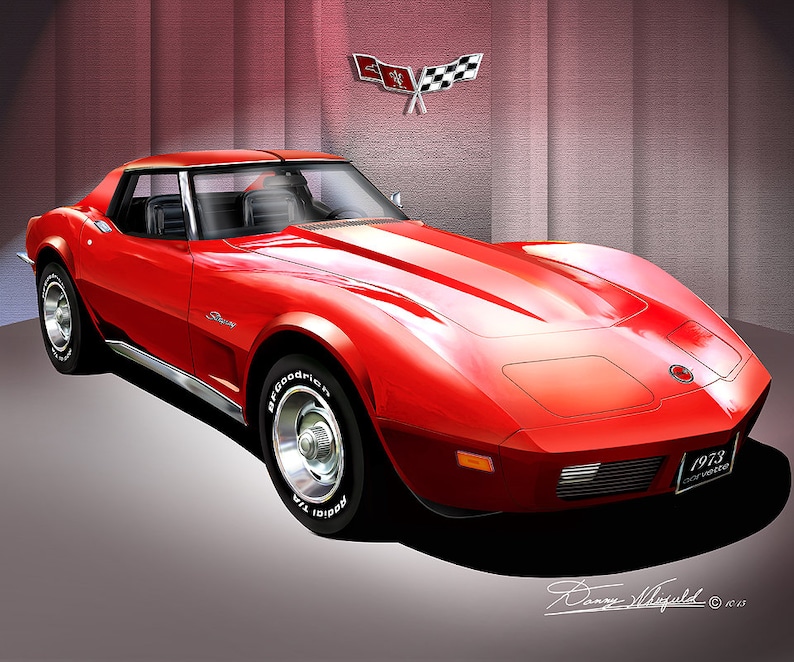 Chevrolet Corvette Art Prints by Danny Whitfield 1973-1974 C3 Corvette ...