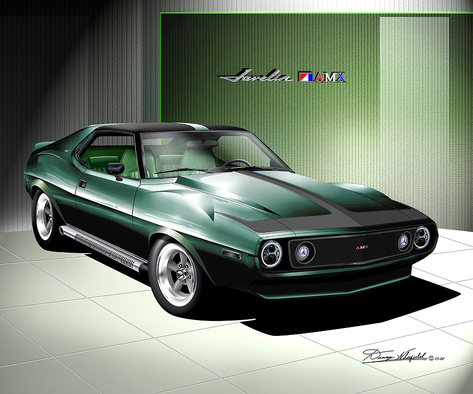1971 AMC Javelin AMX Art Print: Customized Car Poster by Danny ...