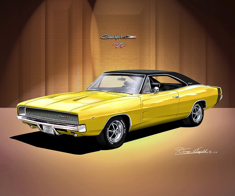 1968 Charger RT Muscle Car Art Prints by Danny Whitfield Comes in 10 ...
