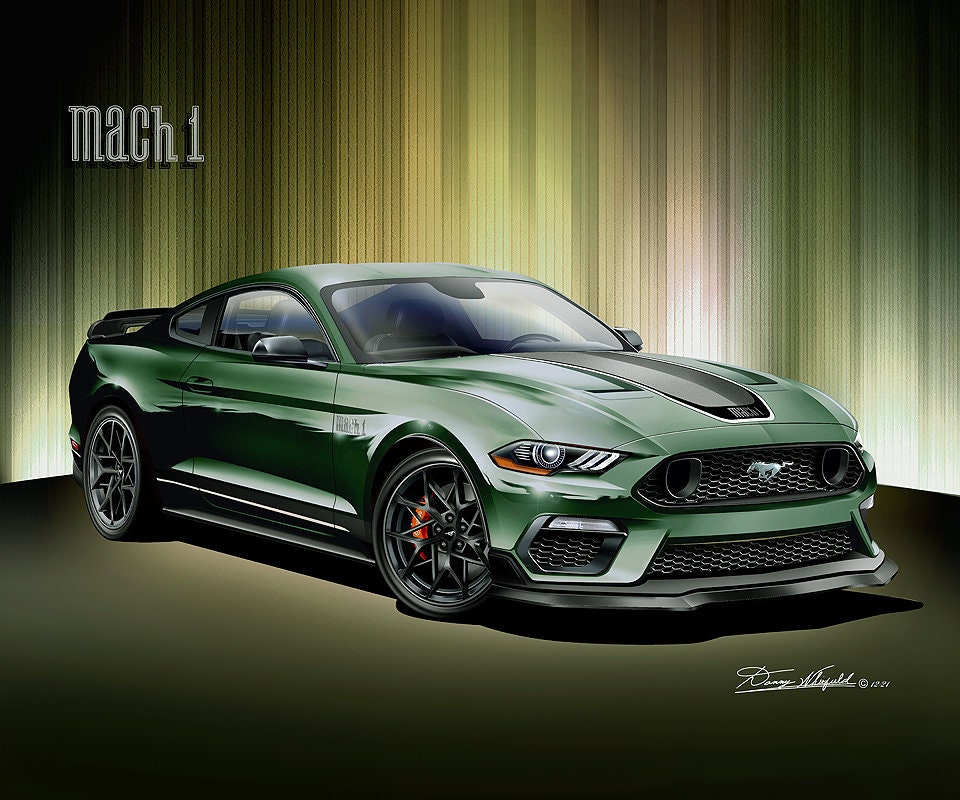 2021-2023 Mustang Mach 1 Premium Model Art Prints by Danny Whitfield ...