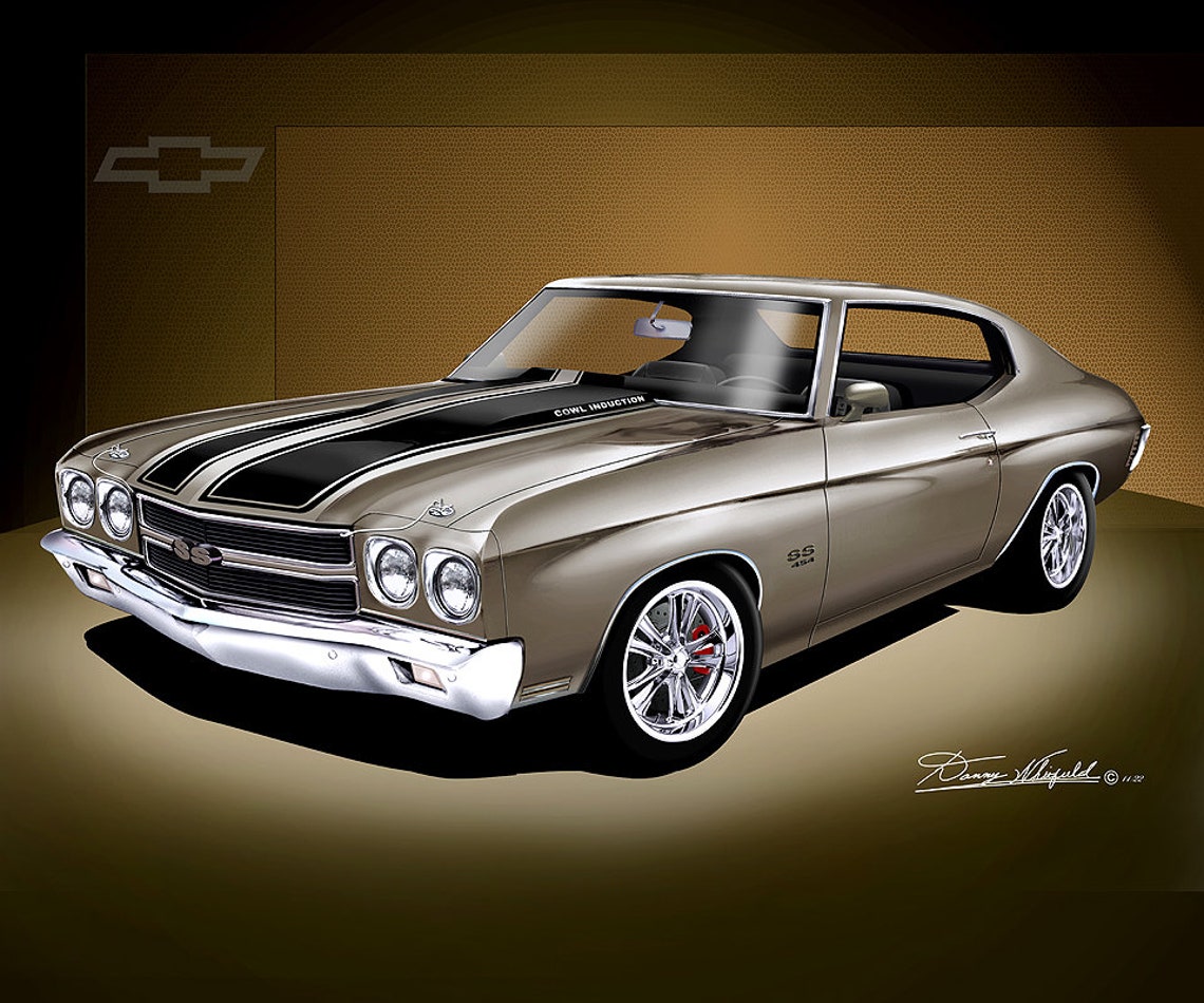 1970 Custom Chevrolet Chevelle SS 454 Art Print With Foose Design ...
