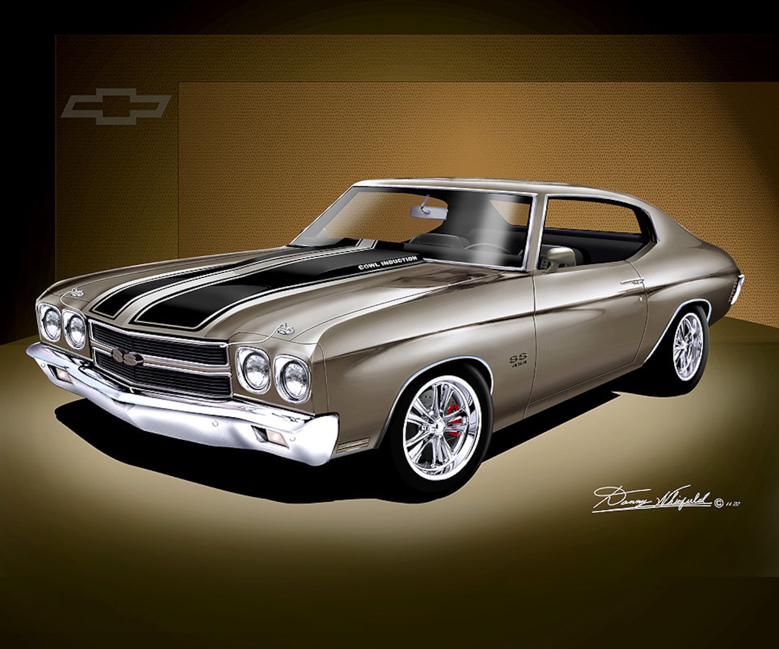 1970 Chevelle SS 454 Art Print: Foose Wheels, Vintage Car Poster Comes ...