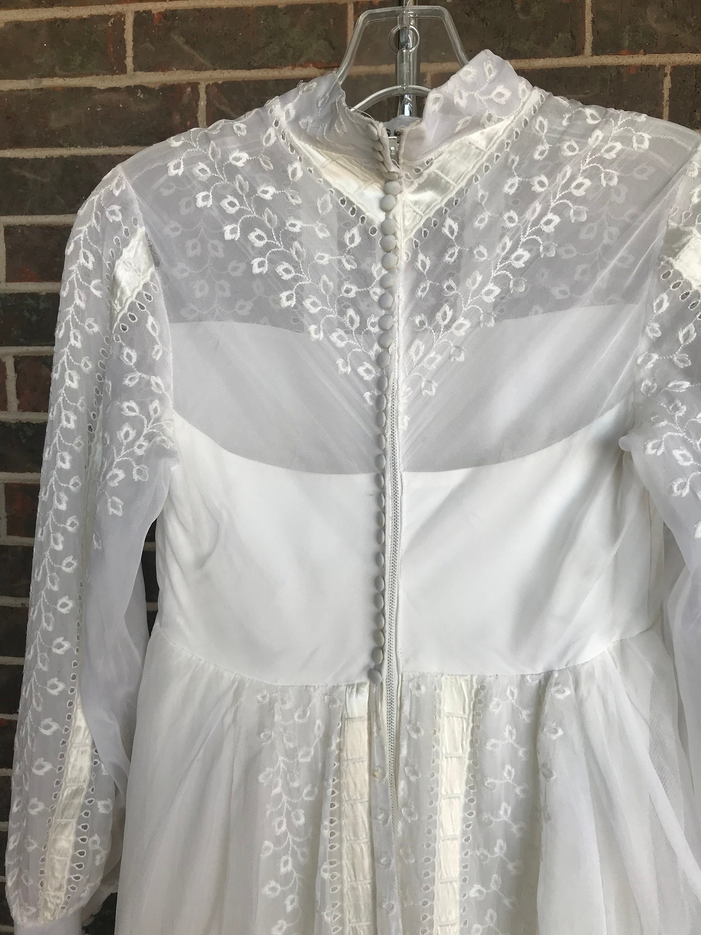 Vintage Regency Style Embroidered Long Sleeve Wedding Gown With Empire ...