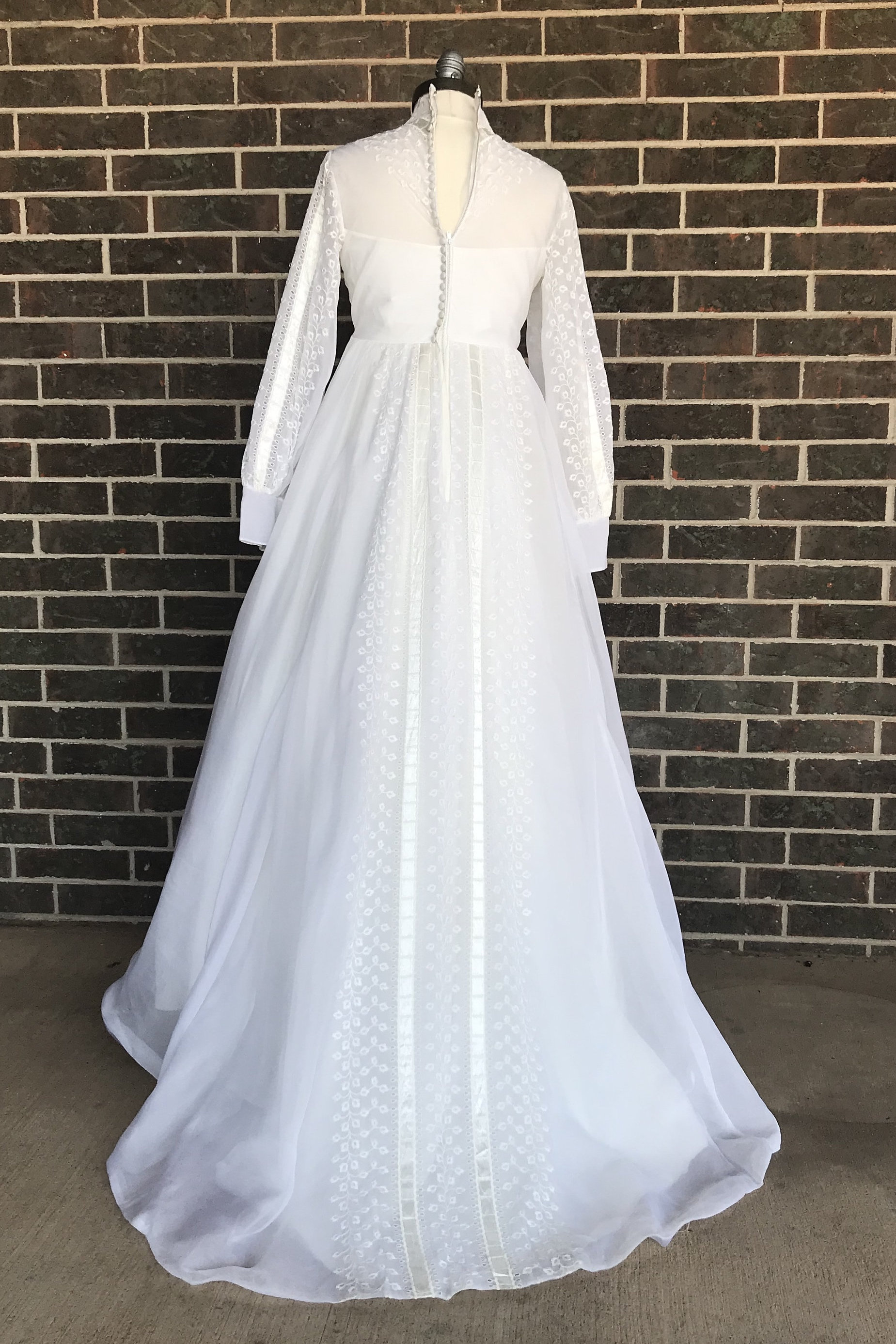 Vintage Regency Style Embroidered Long Sleeve Wedding Gown With Empire ...