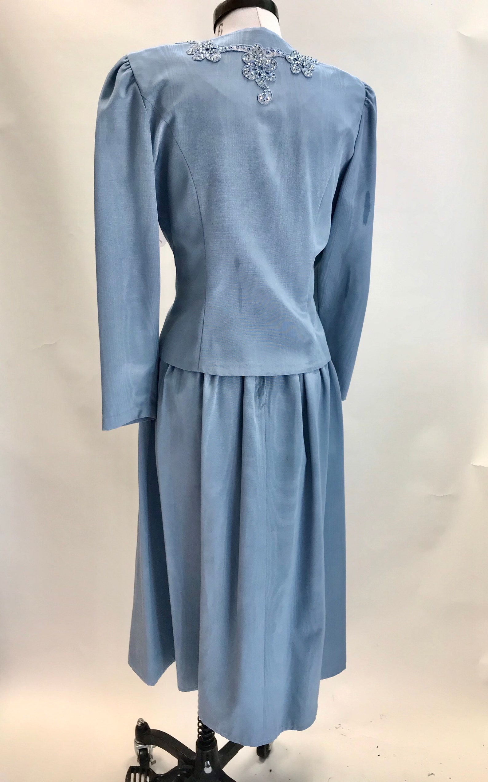 Vintage 1980s Moire Taffeta 2pc Dress//powder Blue Mother of the Bride ...