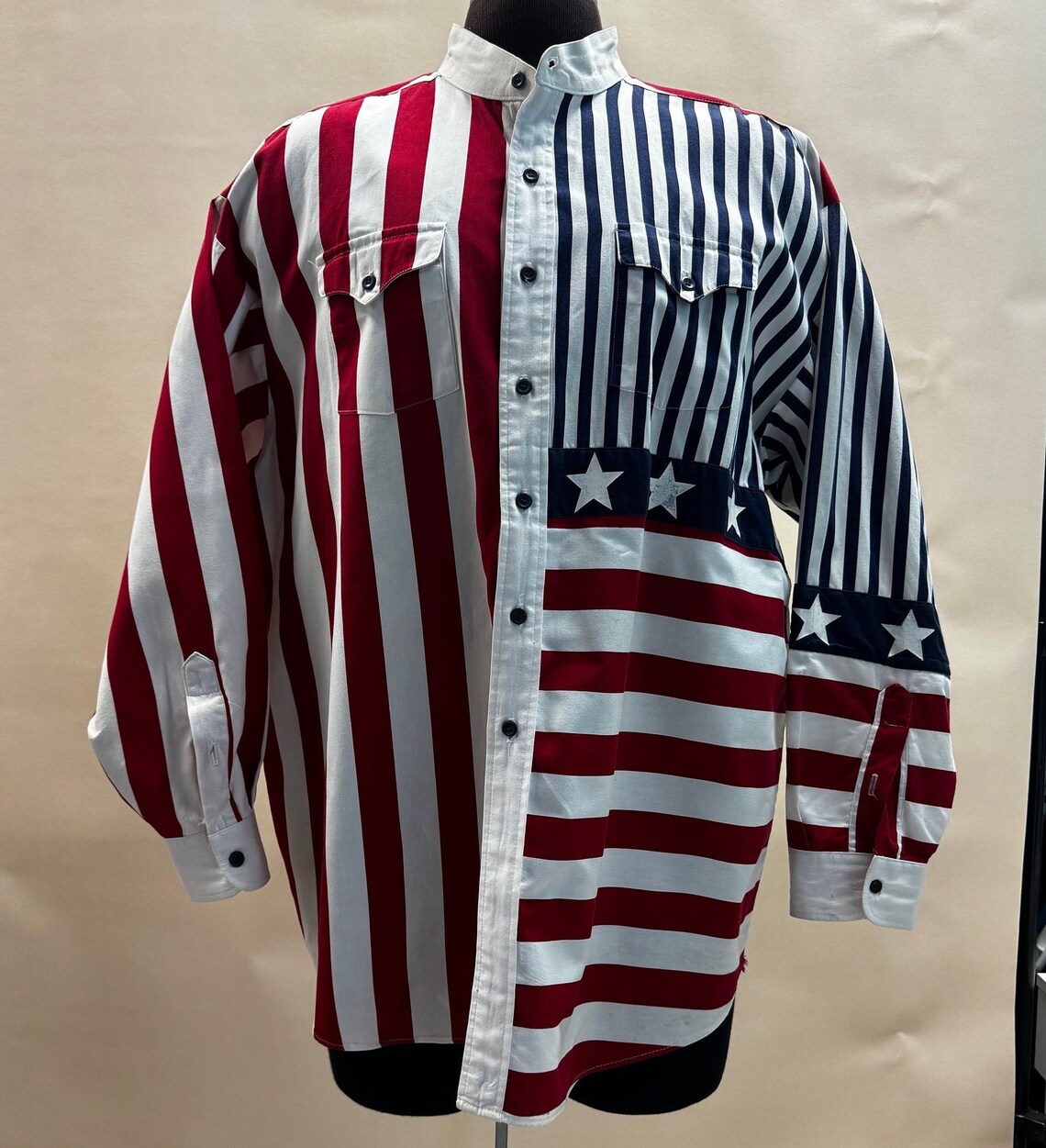 USA Flag Long Sleeve Cotton Shirt Manufactured by “panhandle Slim” - Etsy