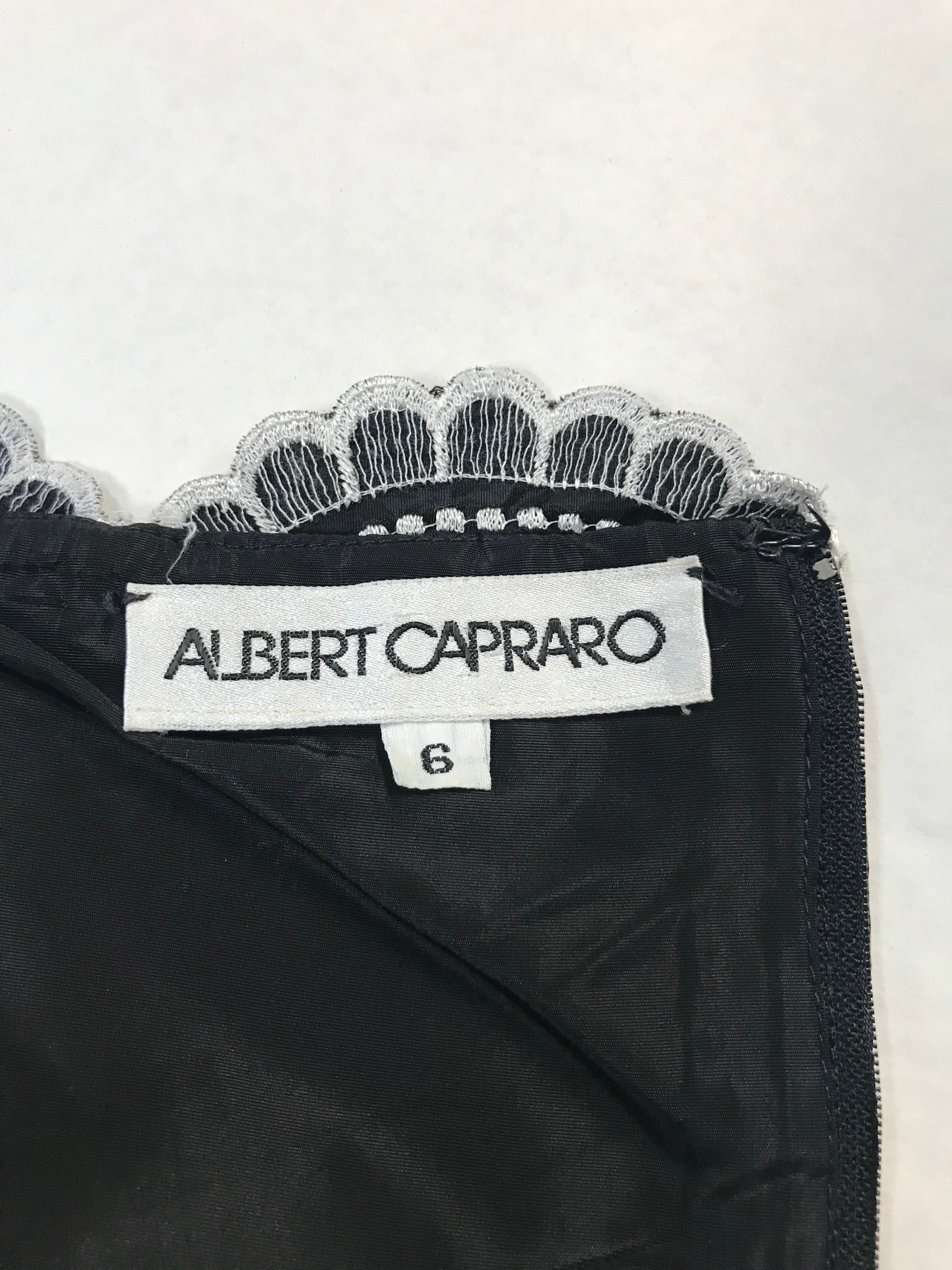 1980's Albert Capraro Black & White Polka Dot Strapless Dress - Etsy