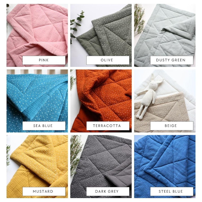 Toddler Quilt Quilted Baby Blanket Muslin Neutral Baby Quilt Muslin ...