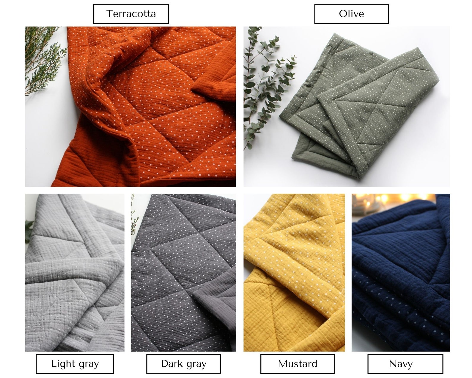Muslin Quilted Baby Blanket, Gender Neutral, Newborn and Toddler Quilt ...