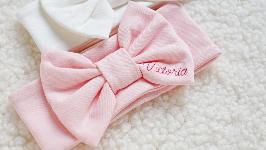 Baby Girl Bow Headband for Baby Girl Personalized Baby Head Wrap Bow ...
