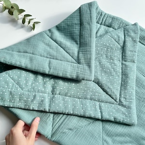 Toddler Quilt Quilted Baby Blanket Muslin Neutral Baby Quilt Muslin ...