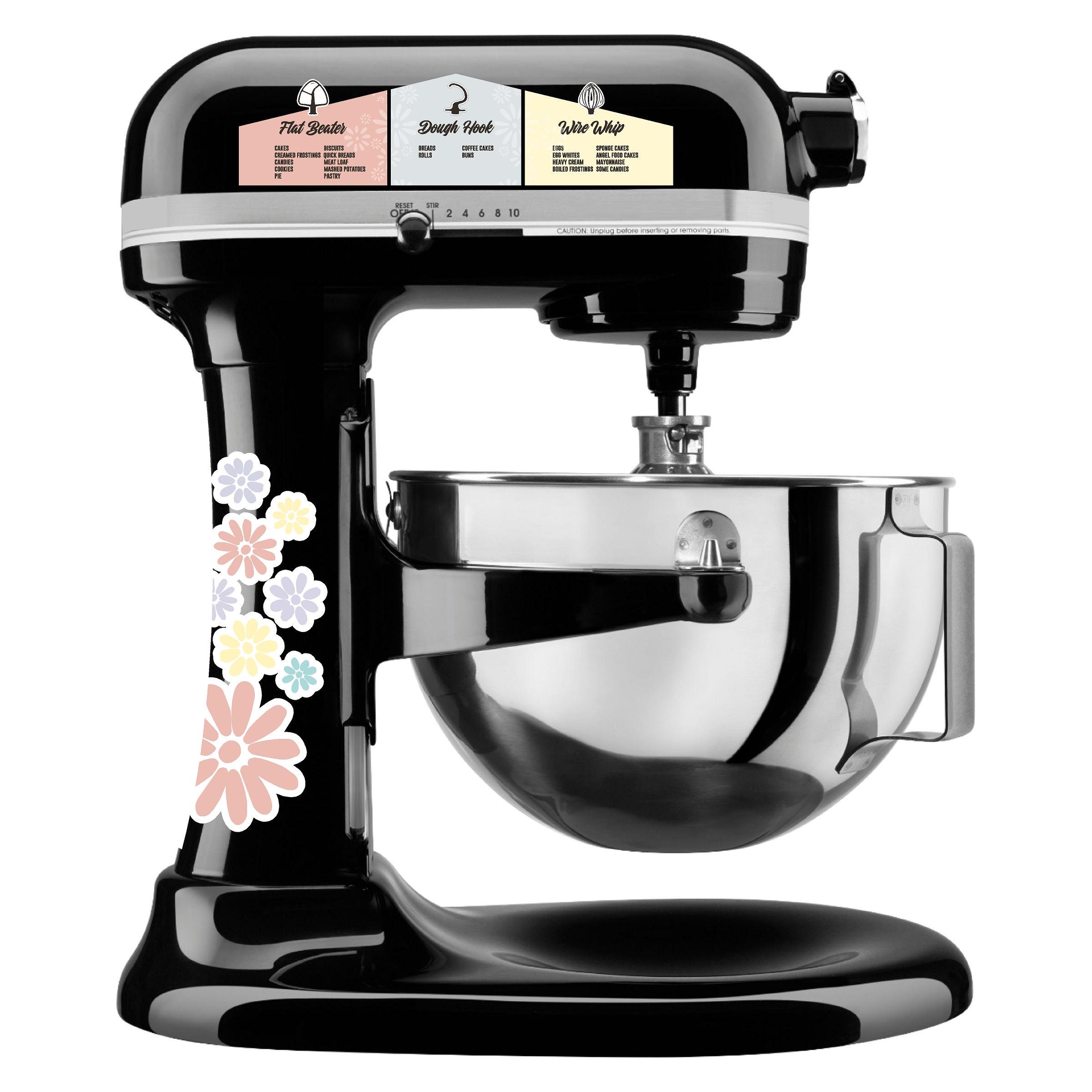 Pastel Rainbow Mixer Speed Settings Flower Pattern Decal Set | Etsy