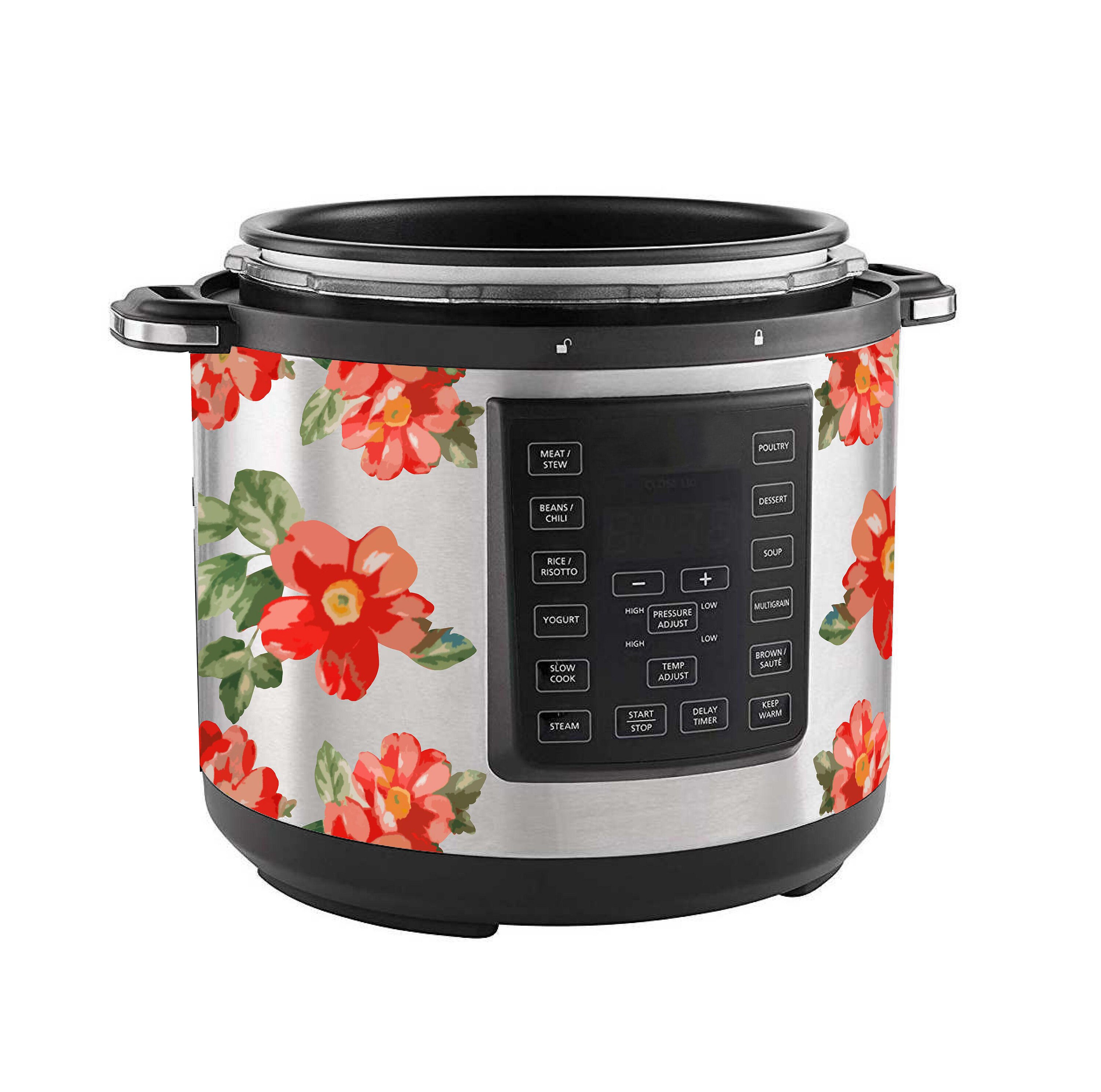 Red Flower Woman Floral Decal Set for All Slow Cooker Pots - Etsy