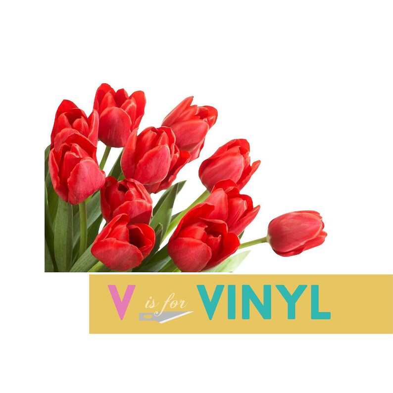 Tulips Pretty Red Vinyl Decal / Static Cling for Refrigerator | Etsy
