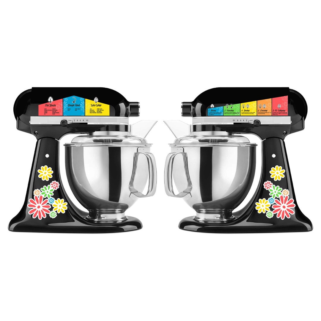 Rainbow Mixer Speed Settings Flower Pattern Decal Set for Large Stand ...