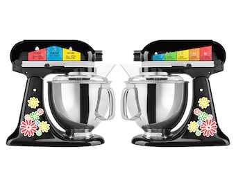 Pastel Rainbow Mixer Speed Settings Flower Pattern Decal Set | Etsy