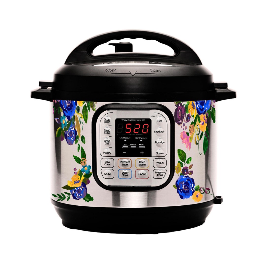 Blue Vintage Watercolor Floral Roses Decal Set for All Slow Cooker Pots ...