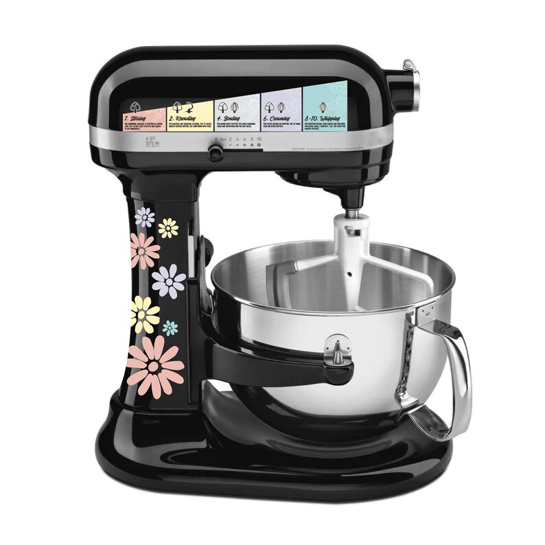 Pastel Rainbow Mixer Speed Settings Flower Pattern Decal Set | Etsy