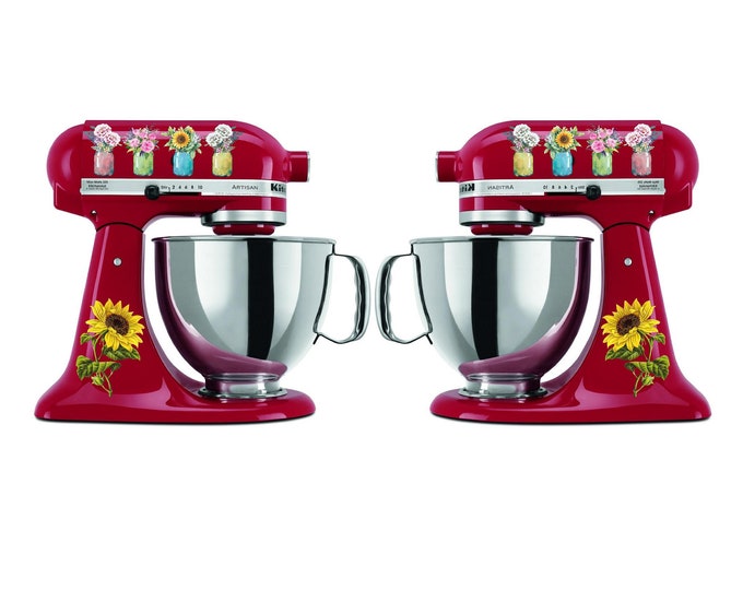 Flower Mason Jars Decal Set for Large Stand Mixers - Etsy