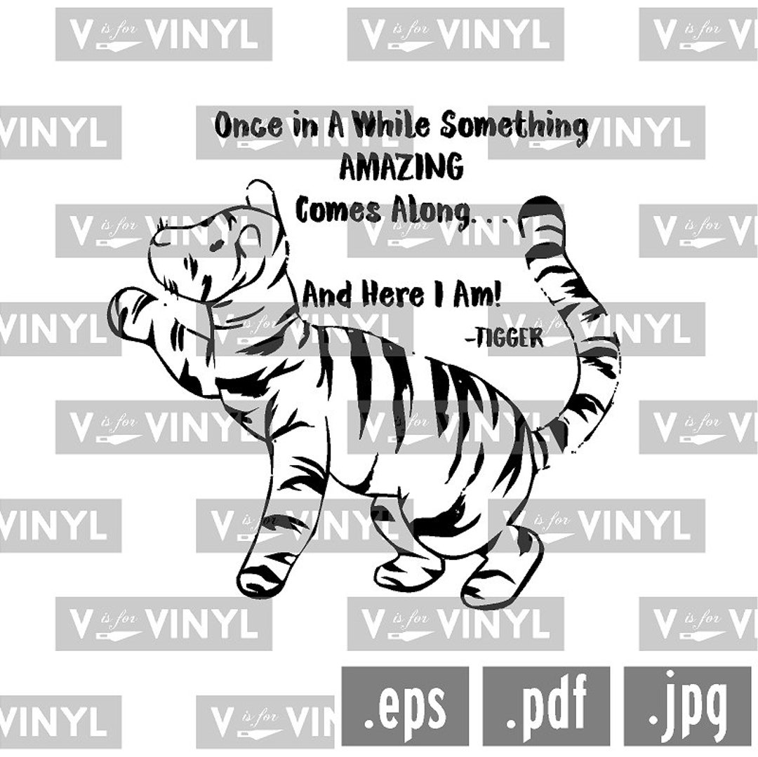 Tigger Vector Artwork Digital Download for Cutting, Design and More EPS ...