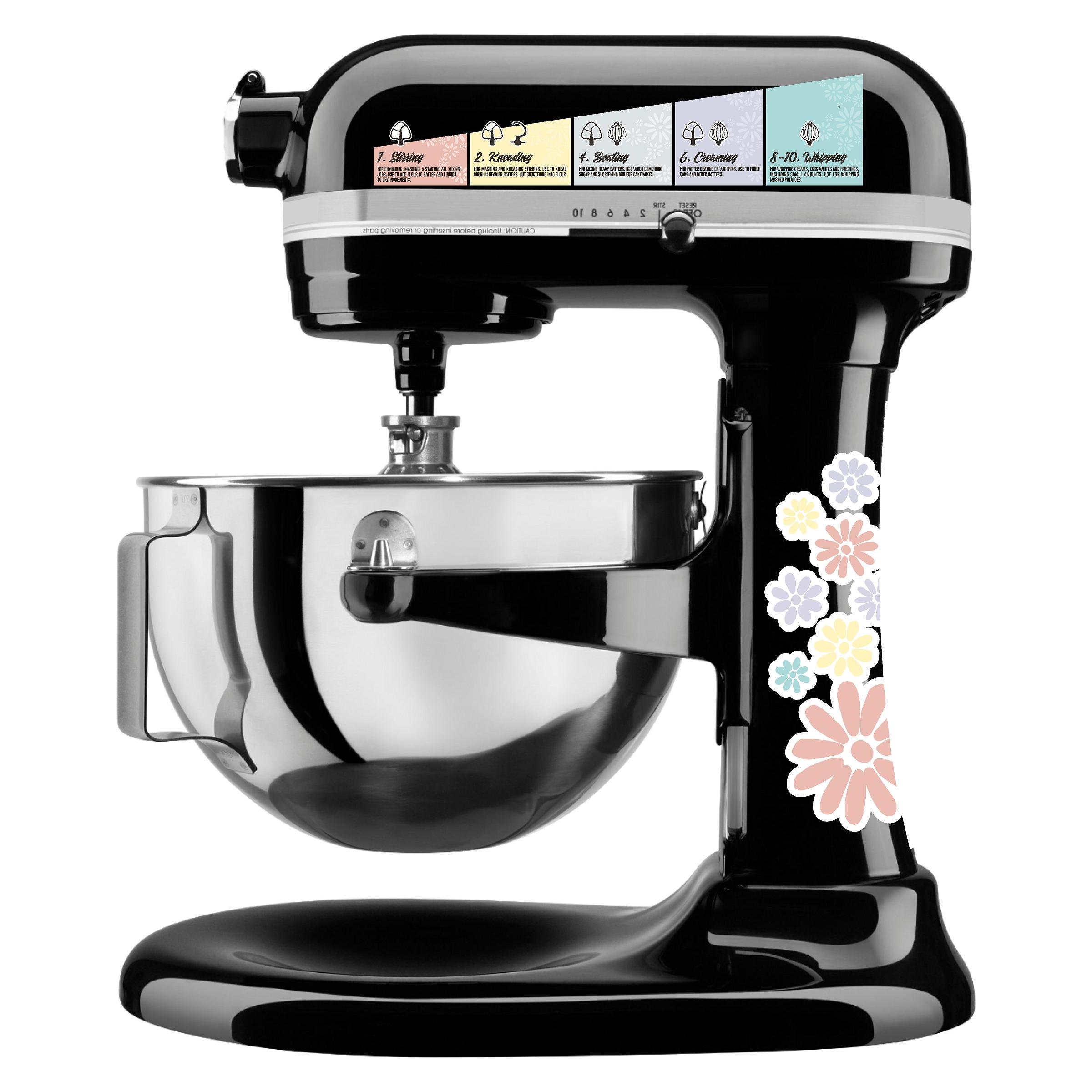 Pastel Rainbow Mixer Speed Settings Flower Pattern Decal Set | Etsy