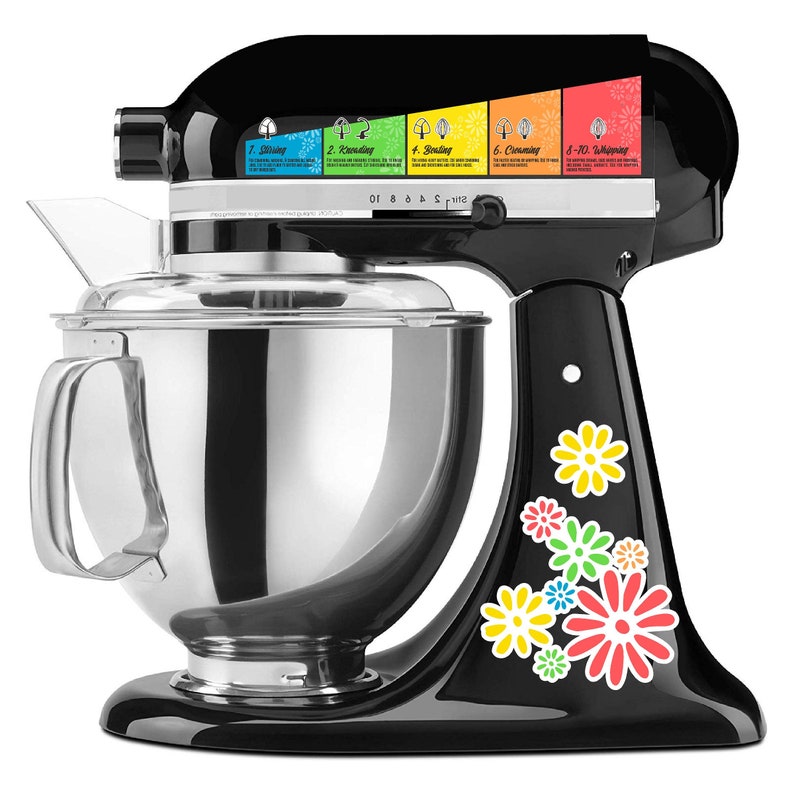 Rainbow Mixer Speed Settings Flower Pattern Decal Set for - Etsy
