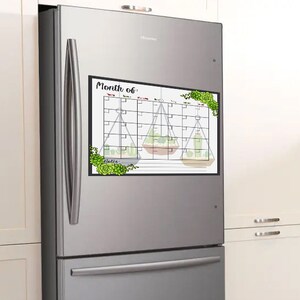 Succulents and Cacti Theme Whiteboard Calendar GIANT Magnet - Etsy