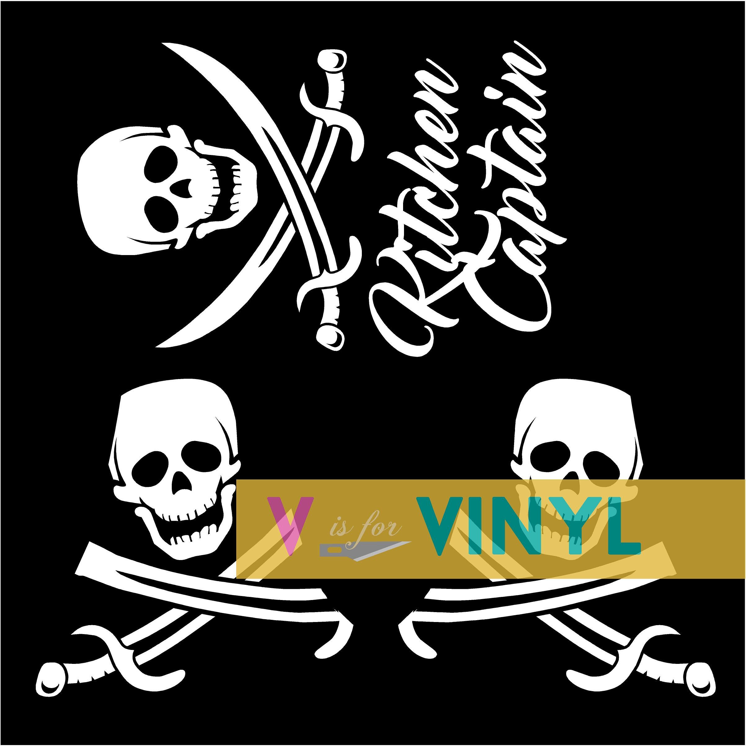 Jolly Roger Pirate Cut Vinyl Decal Sticker Set for Large | Etsy